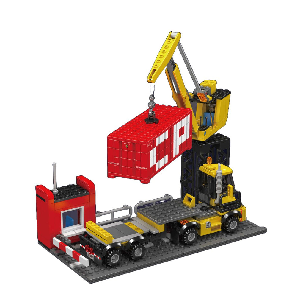 Mould King 12027 Diesellokomotive SD40-2 mit Tieflader und Verladekran ...